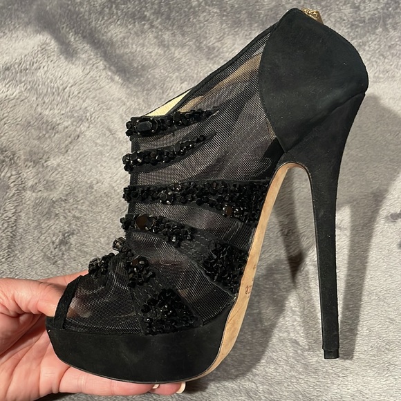 Jimmy Choo | Shoes | Jimmy Choo Mesh Peep Toe Booties | Poshmark